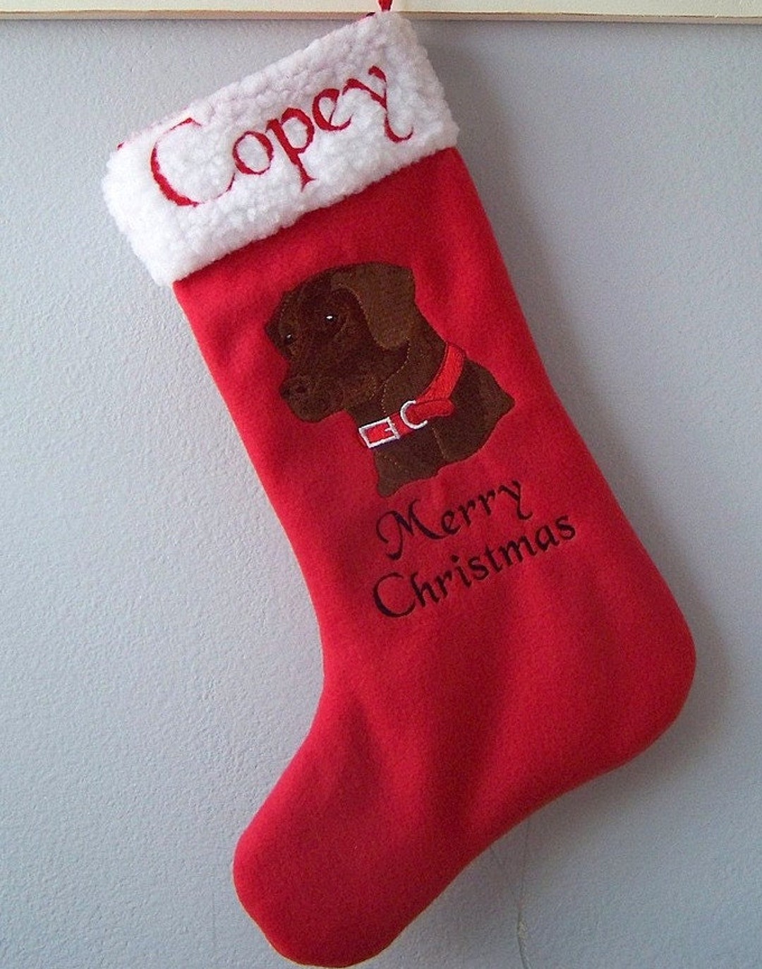 Chocolate Labrador Christmas Stocking - Personalized - Etsy