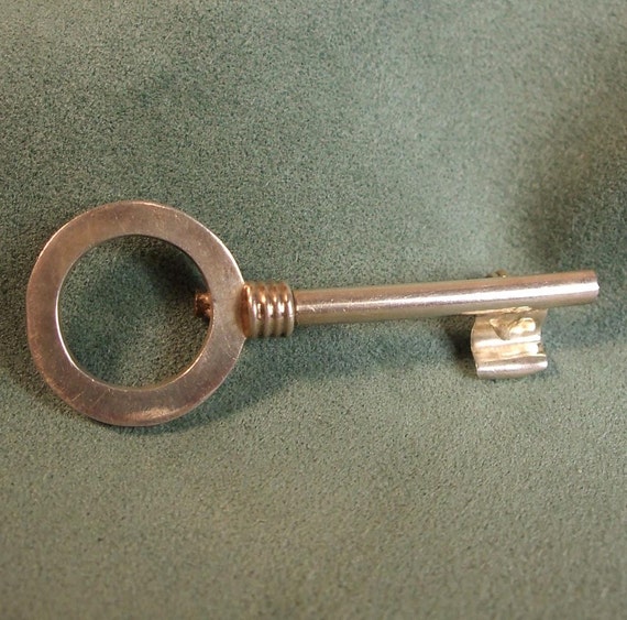 Items similar to Vintage Sterling Silver Key Brooch Mexico on Etsy