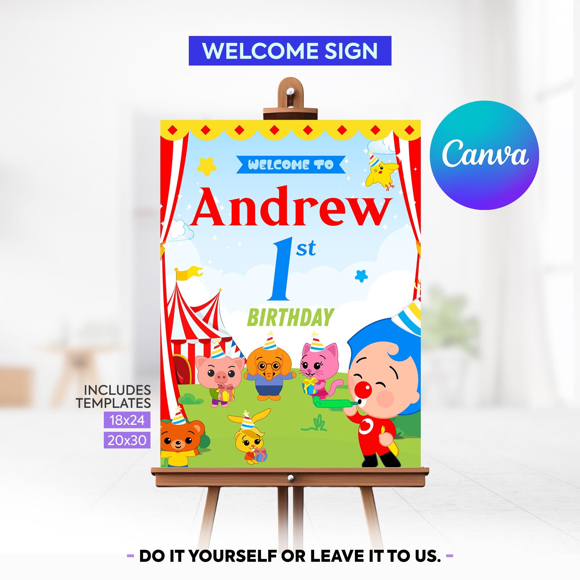 Plim Plim Birthday Welcome Sign, Plim Plim Birthday, Plim Plim Birthday ...