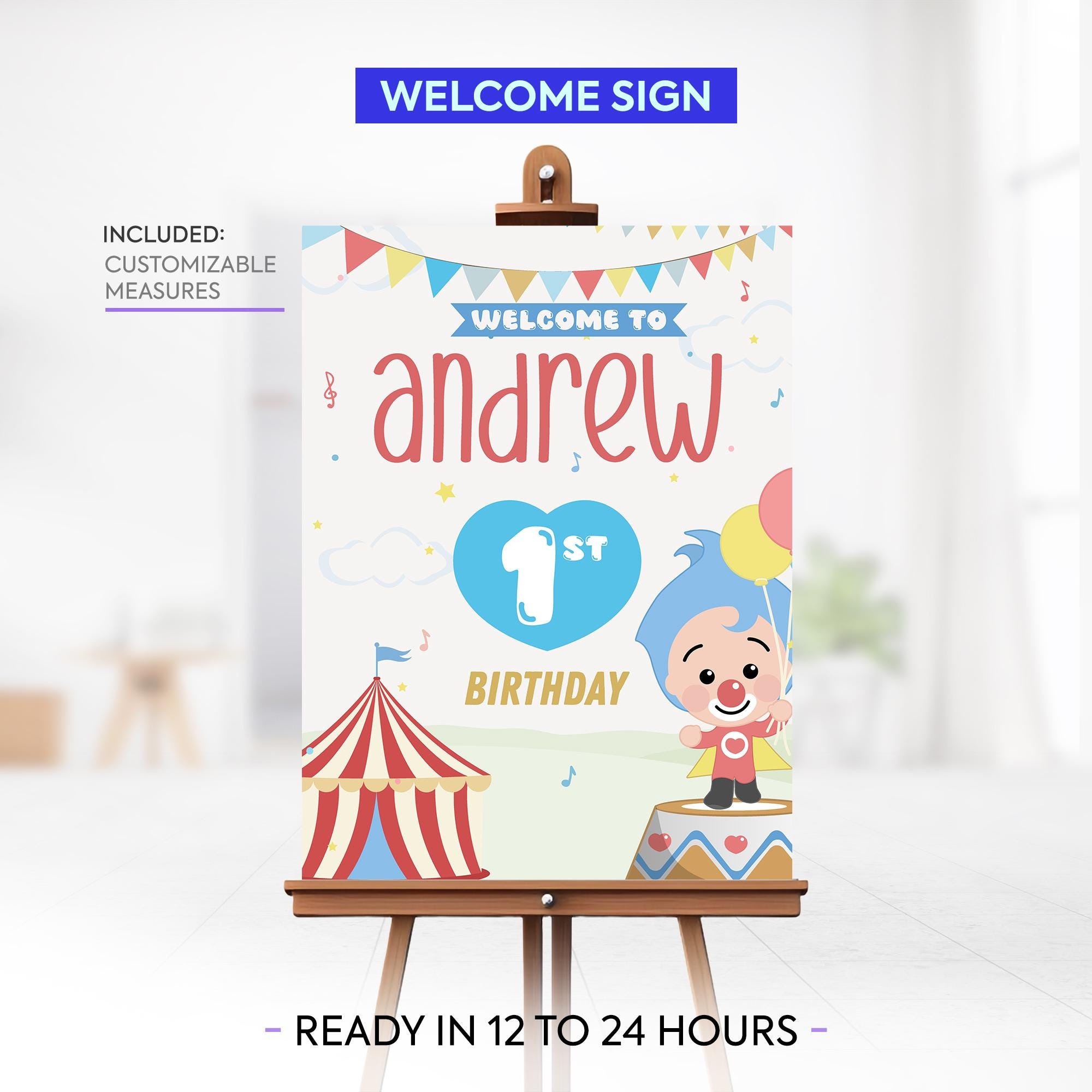 Plim Plim Birthday Welcome Sign, Plim Plim Birthday, Plim Plim Birthday ...