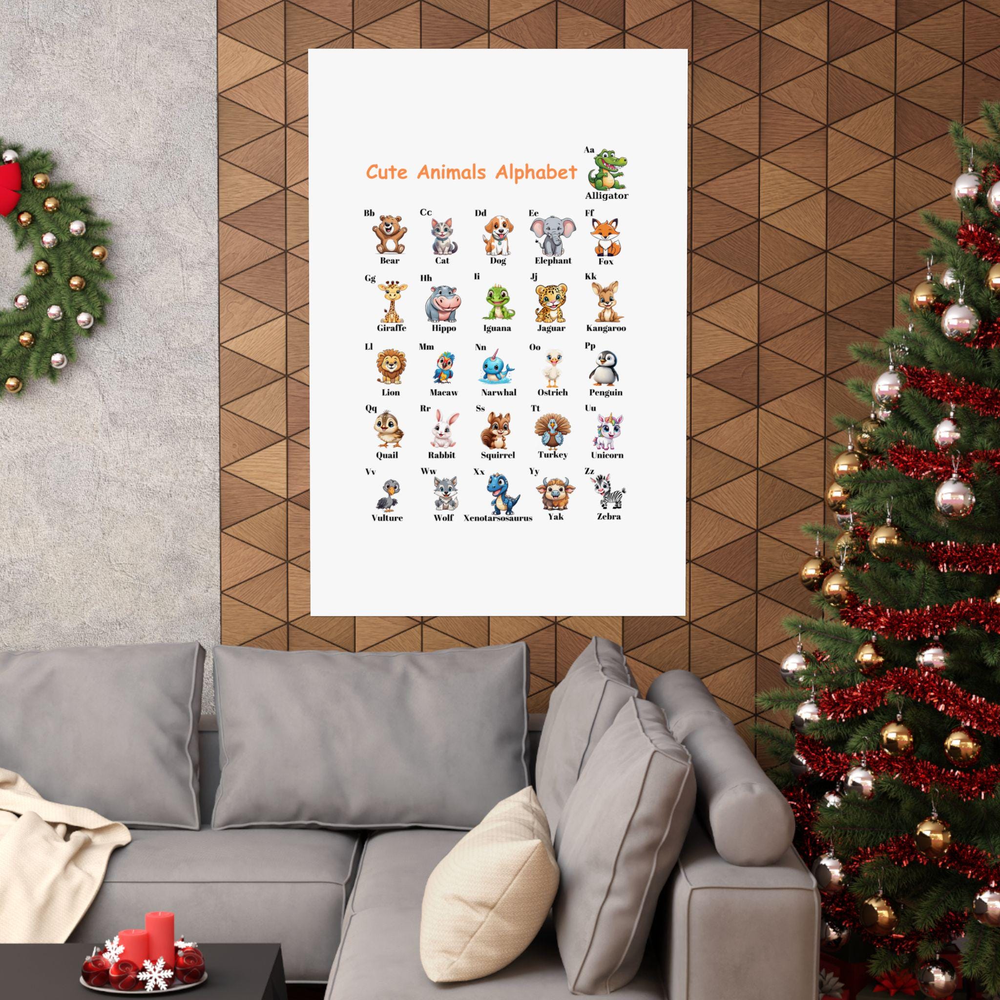 Alphabet Poster, Animal Alphabet, Kindergarten Alphabet Decor, Cute ...
