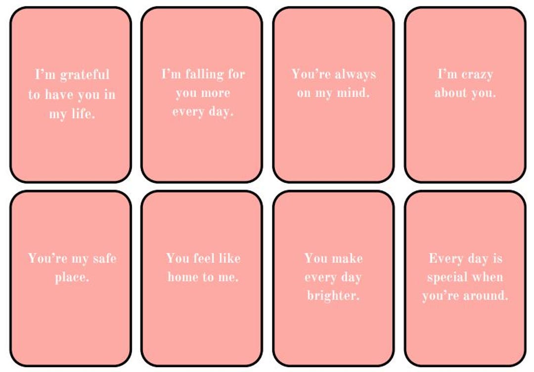 80 Digital Love Flashcards/ Printable Love Phrases/romantic Flashcards ...