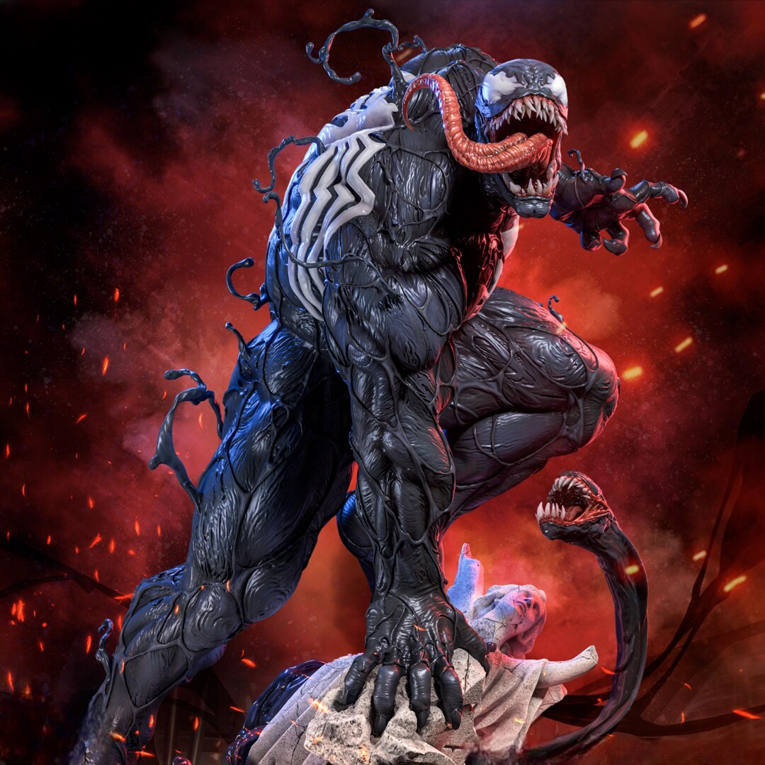 Venom Symbiote Fan Members Statue M4rvel 3D STL File Instant Download ...