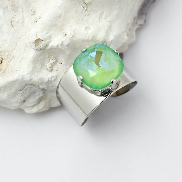 Lime Green Ring - Etsy