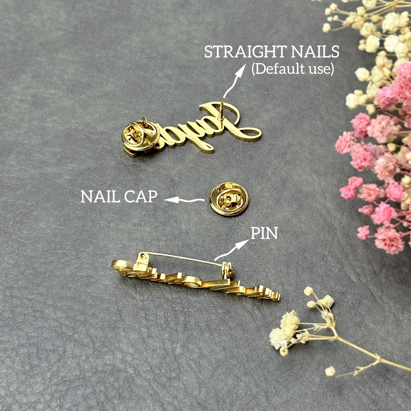 Custom Name Brooch, Monogram Dress Brooch, Personalized Name Tags ...