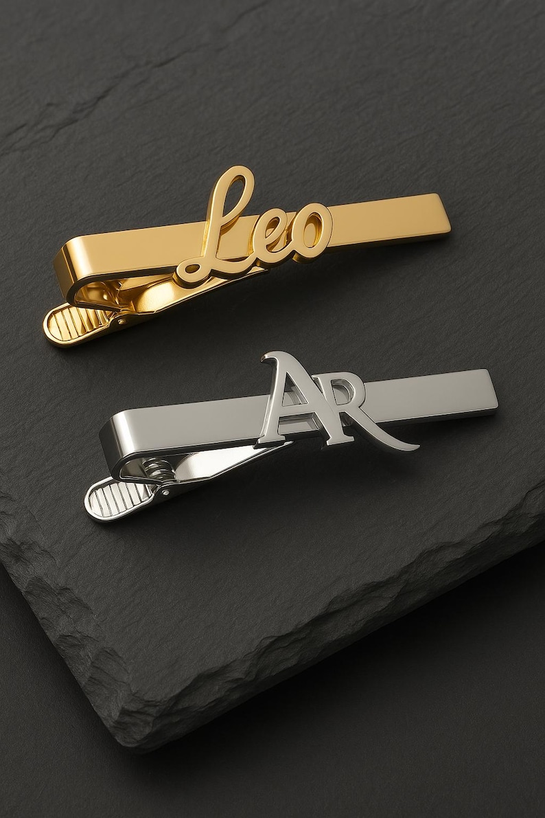 Custom Name Tie Clip | Personalized Engraved Tie Bar for Groomsmen Gift ...