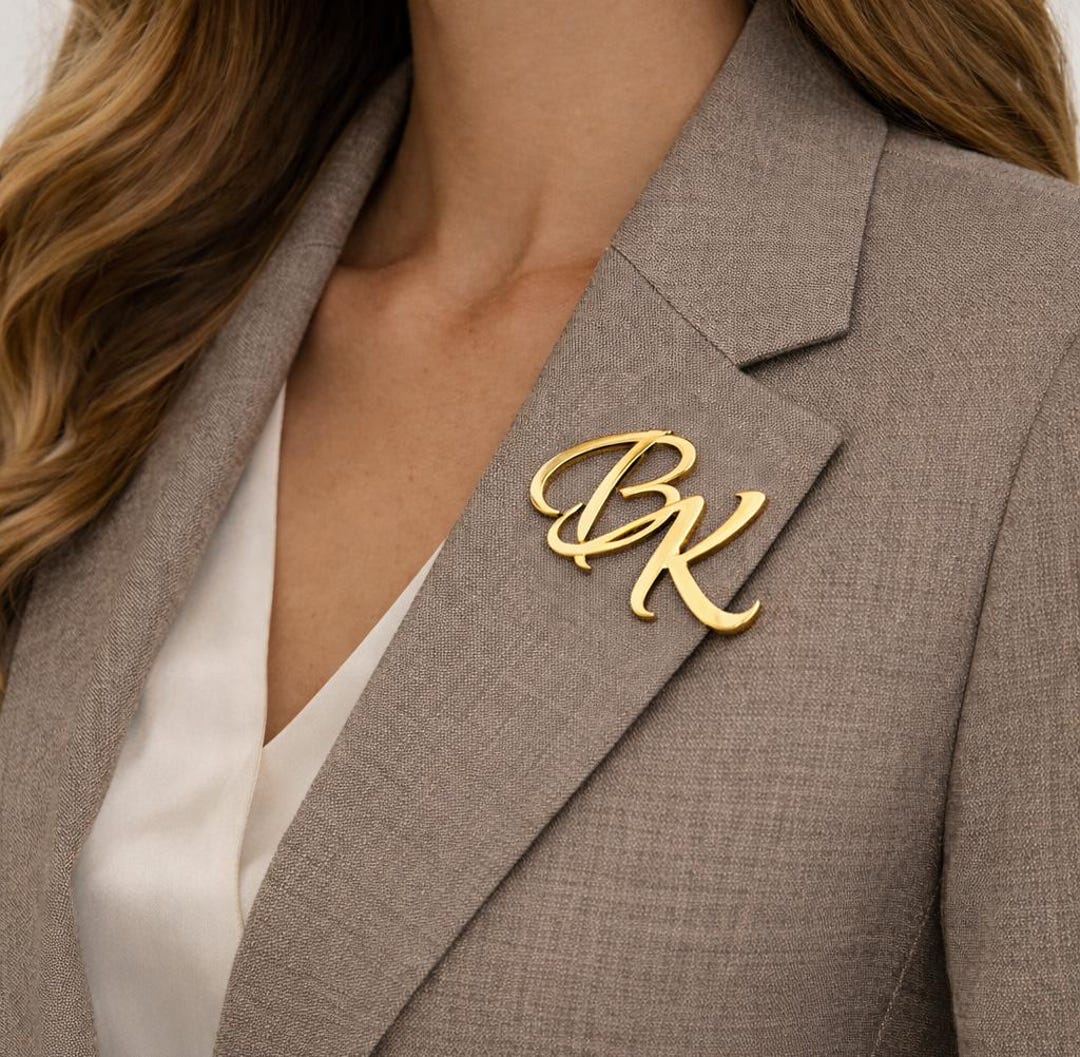 Custom Letter Brooches, Letter Combination Brooches, Name Lapel Pins ...