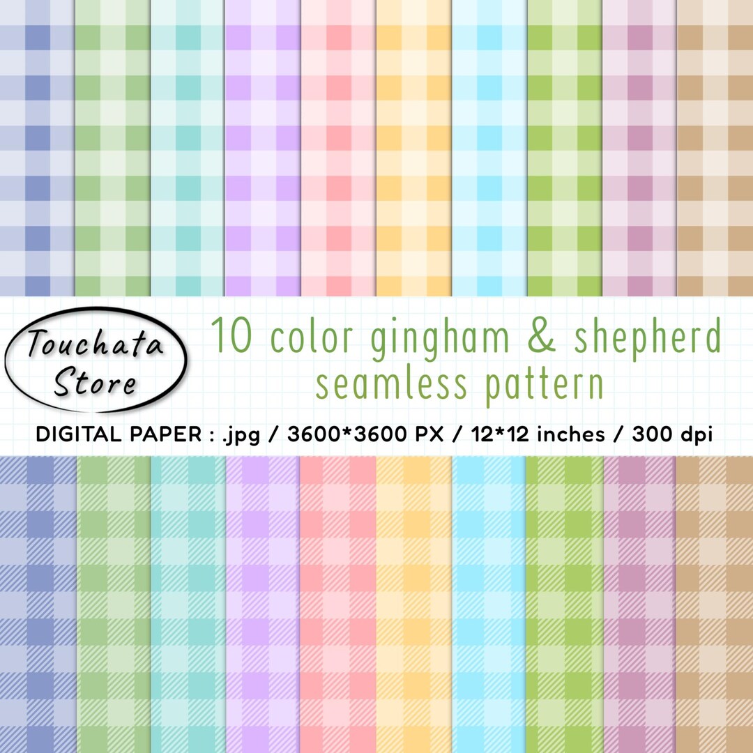 10 Colors Checks Seamless Background - Etsy