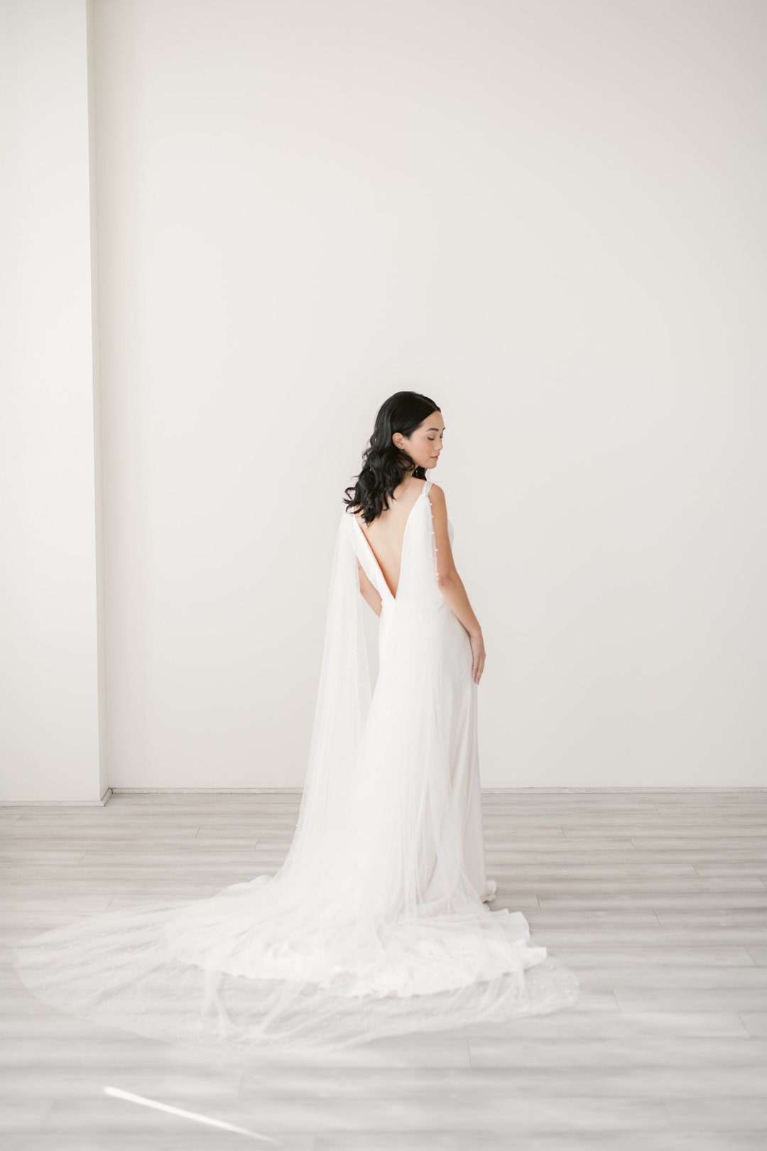 Pearl Drape Cape Veil, Bridal Veil, Wedding Vail, Cape Veil, Cape ...