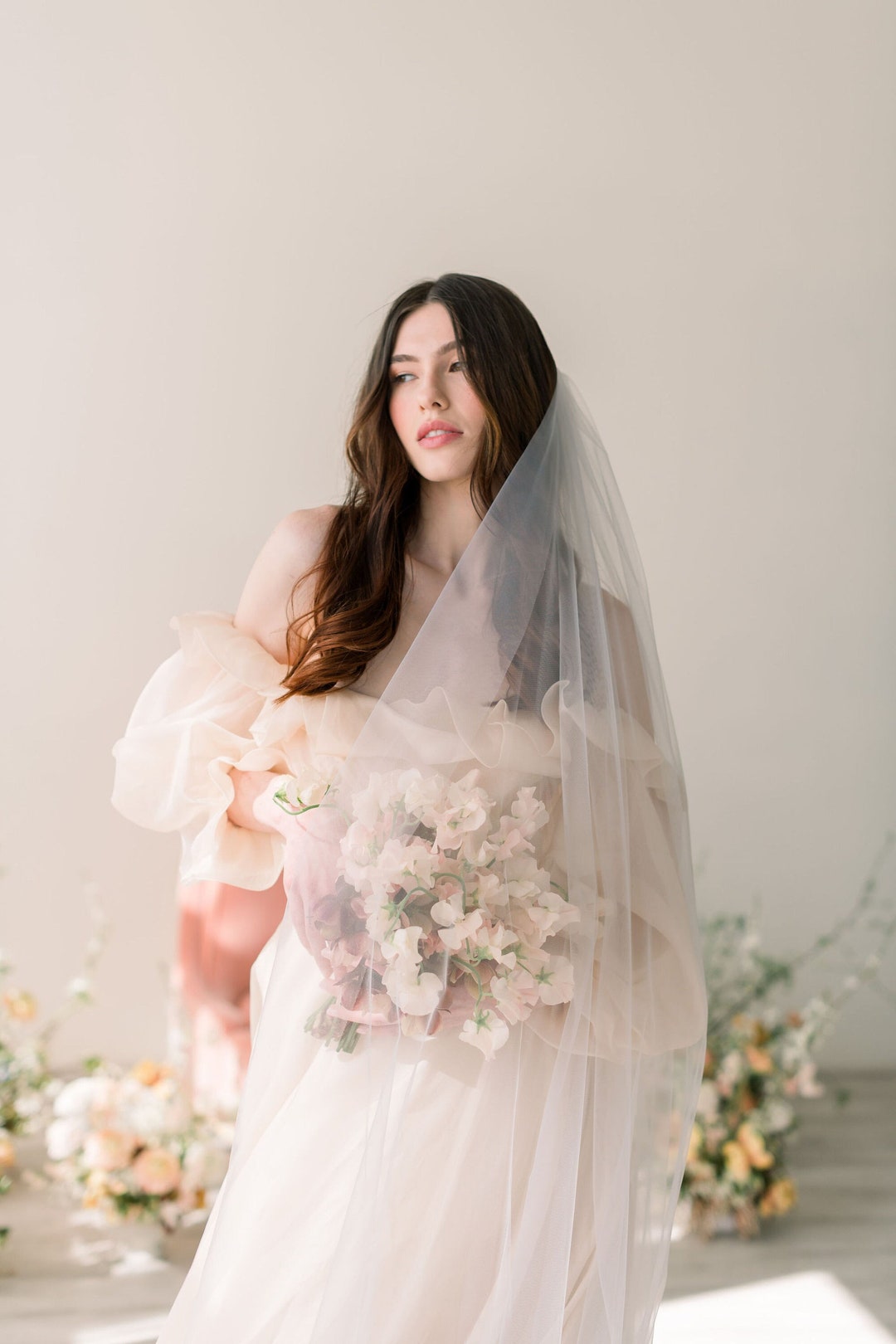 French Tulle Single Tier Wedding Veil - Single Tier Wedding Veil ...