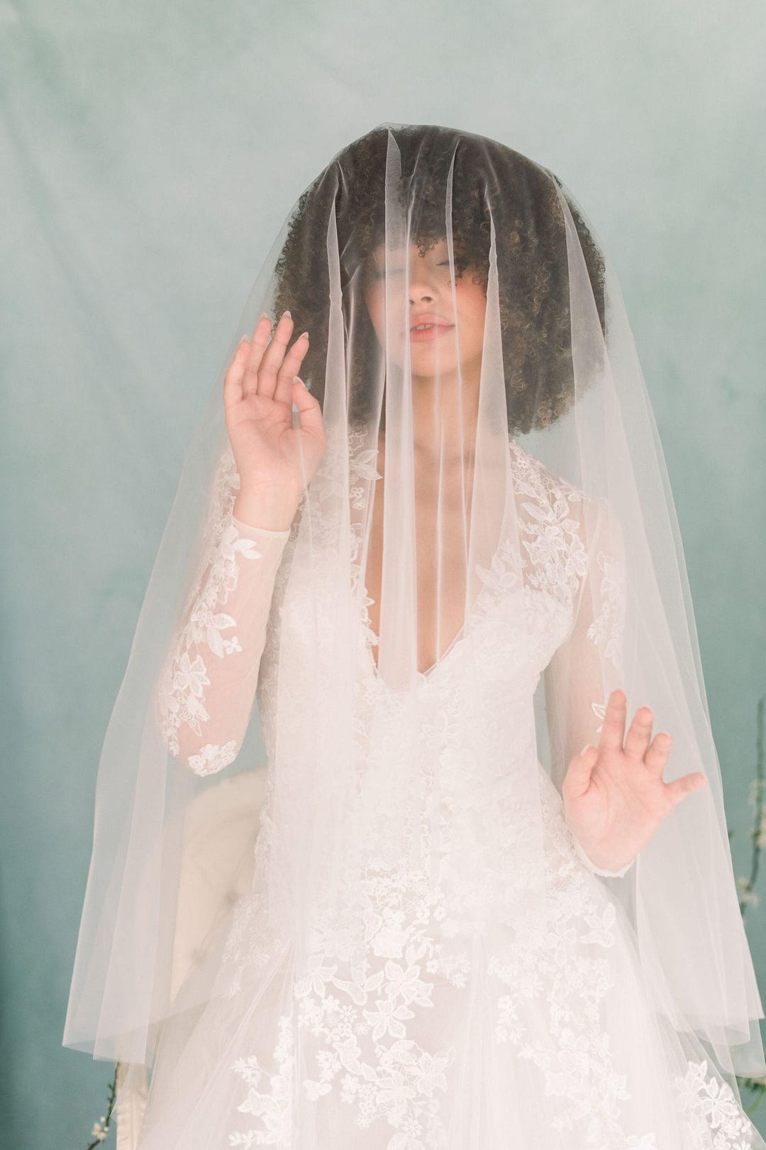 French Soft Tulle Drop Wedding Veil - Soft Tulle Veil - Wedding Veil ...