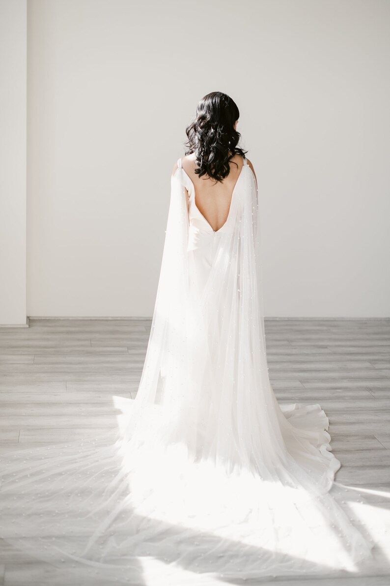Pearl Drape Cape Veil, Bridal Veil, Wedding Vail, Cape Veil, Cape ...