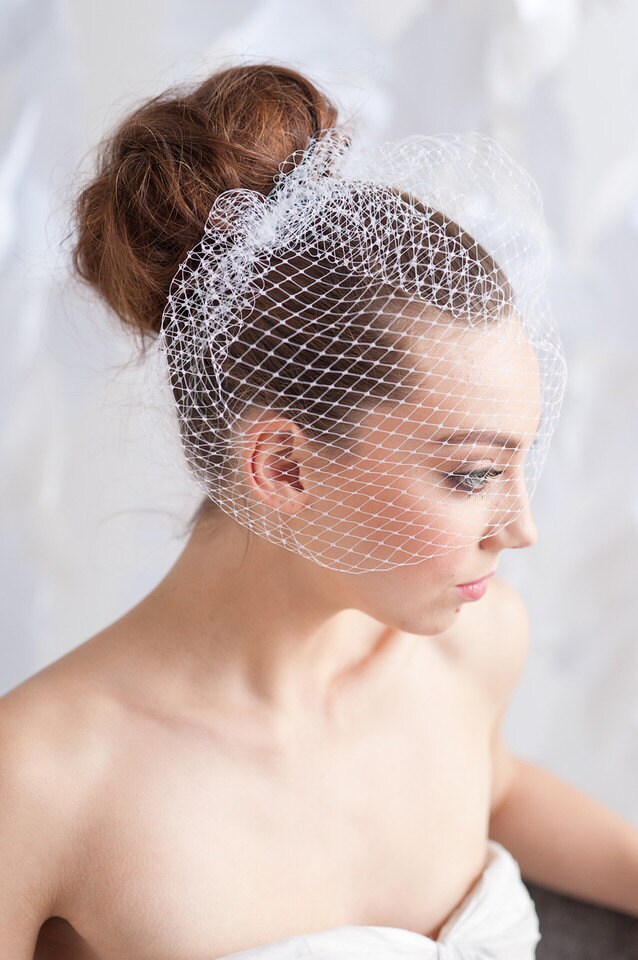 Bridal Birdcage Veil, Russian Veiling Wedding Accessory, Vintage Style ...