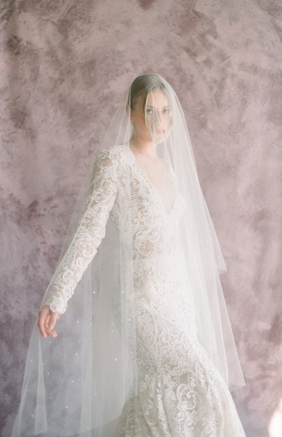 Dew Drop Wedding Veil - Modern Bridal, Scattered Drops - Etsy