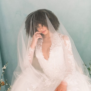 French Soft Tulle Drop Wedding Veil Soft Tulle Veil Wedding Veil Bridal ...