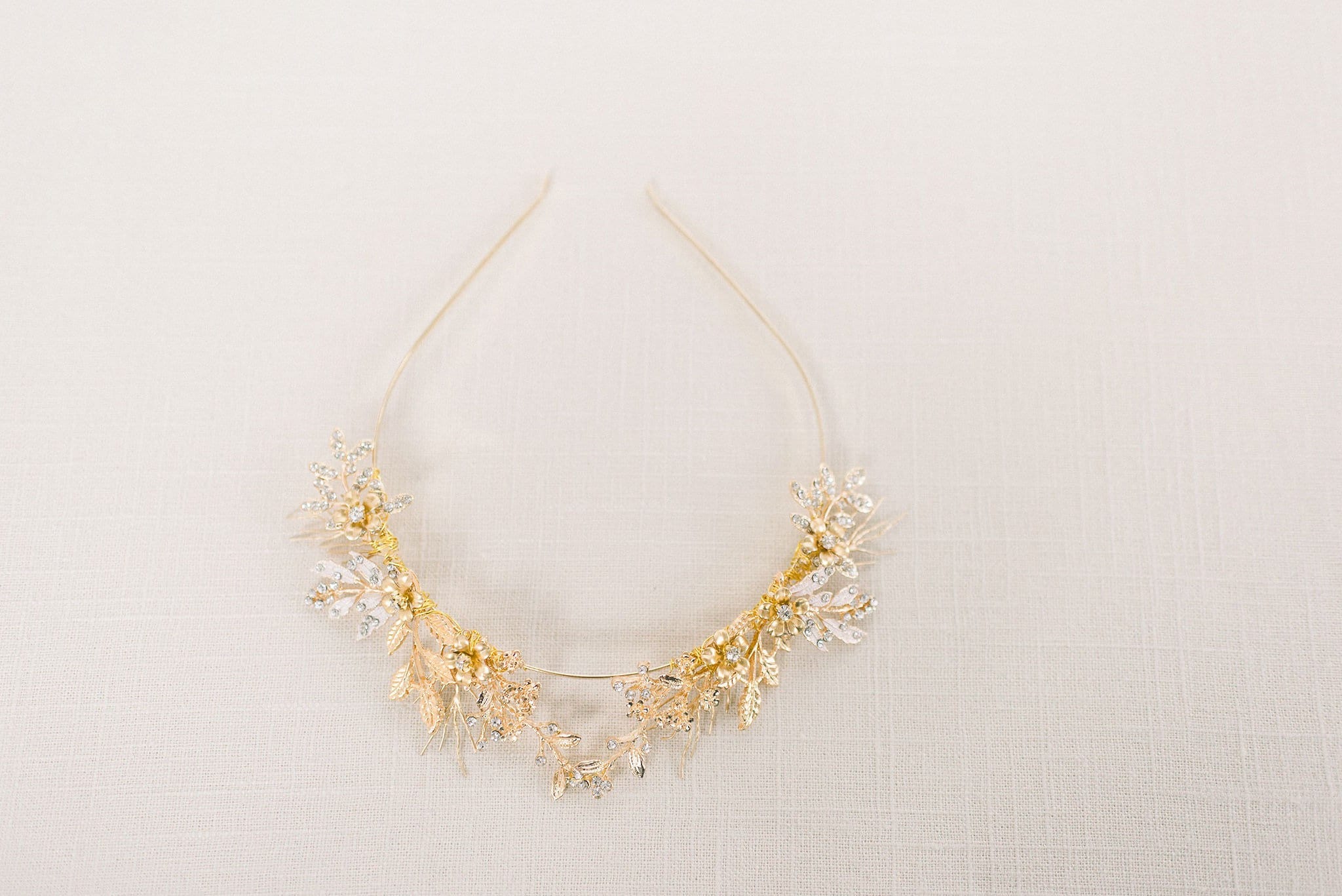 Gold woodland tiara crown bohemian headpiece gold bridal | Etsy