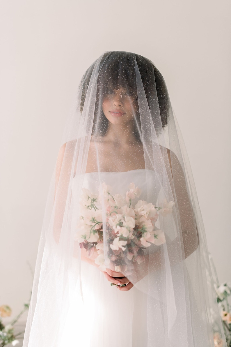Sparkle Drop Wedding Veil - Light Ivory Bridal Veil - Etsy