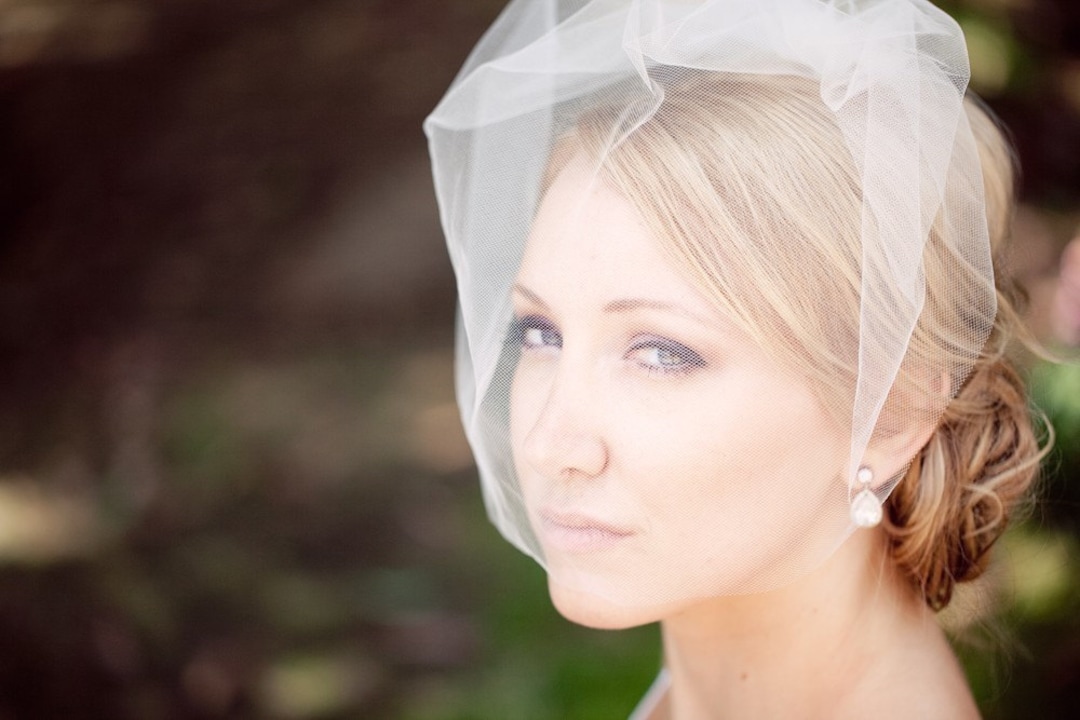 14 Inch Tulle Birdcage Veil, Vintage Glamour Wedding Veil - READY TO ...