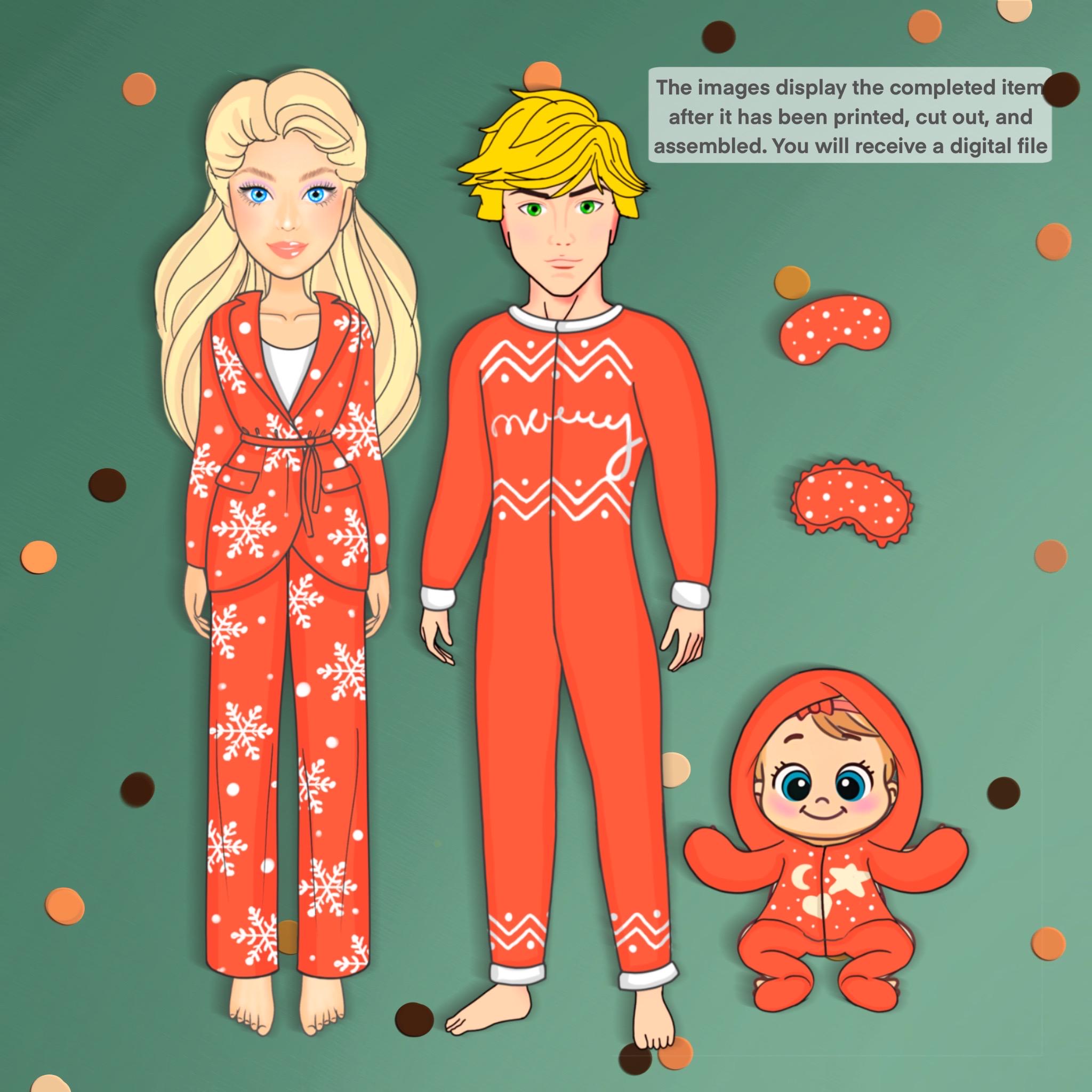 Printable Paper Dolls Christmas - Paper Dollhouse Kit, DIY Paper Doll ...