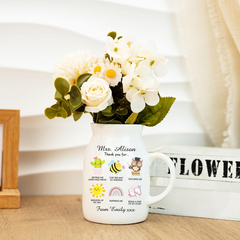 Personalized Teacher Vase, Teacher Appreciation Gift, Personalized ...