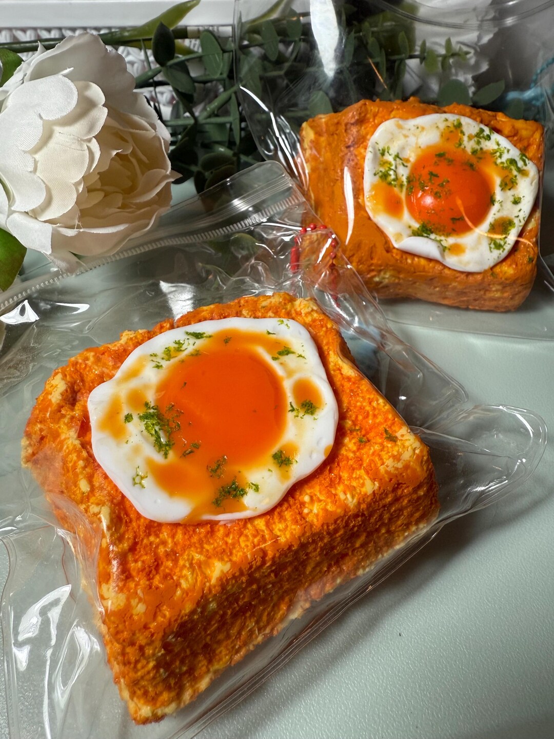 Fried Egg Toast/ Taba Squishy/ Handmade/ Squeeze Squishy Toy/ Stress ...