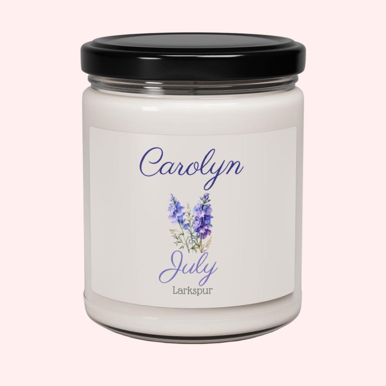 July Birth Flower Scented Candle, Custom-gift-for Her, Candle-gifted ...