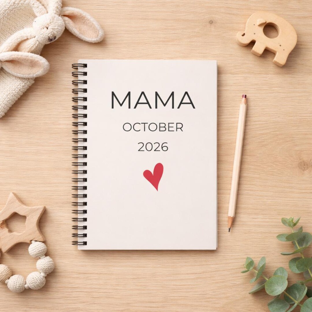 Custom Notebook With Name, Personalized Baby Journal, Baby Due Date ...