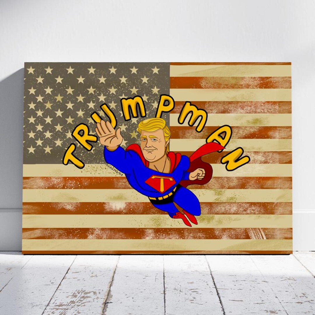 American Flag Trump Digital Download, Trump Superhero Digital Art ...