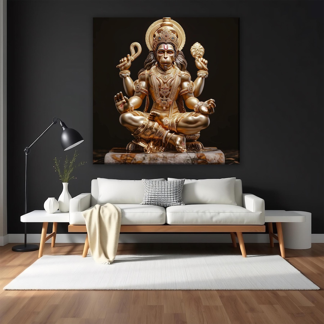 Hanuman Tempered Glass Wall Art: Hindu God Decor - Etsy