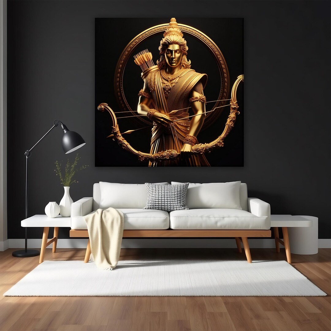 Tempered Glass Rama Wall Art - Hindu God Wall Decor - Large Indian Wall ...