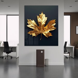 Maple Leaf Wall Art, Tempered Glass Wall Art, Glass Printing, Glass ...