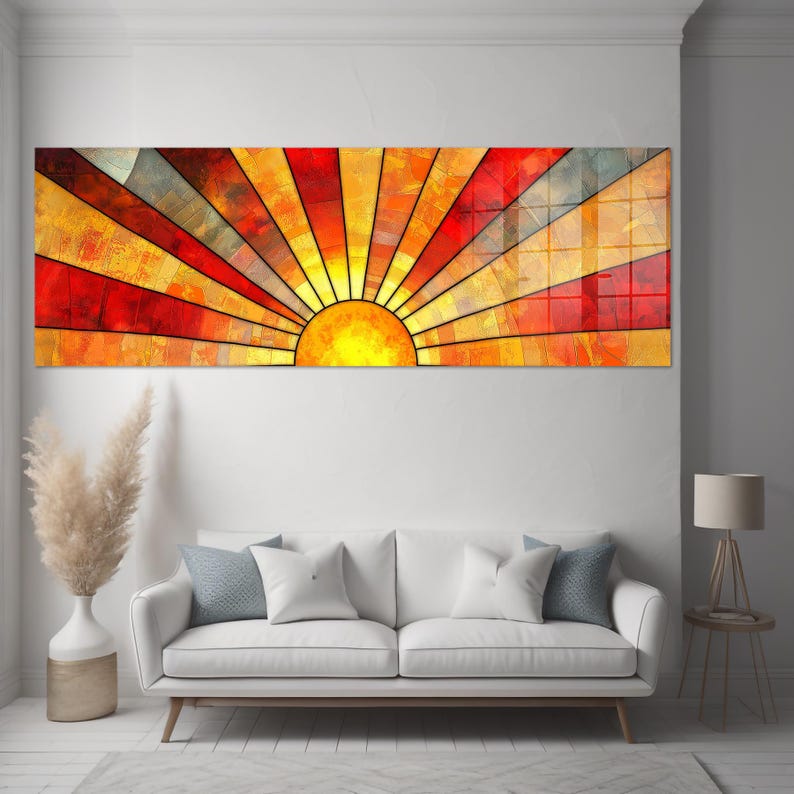 Sunrise Panoramic Tempered Glass Wall Art: Extra Large Panoramic ...