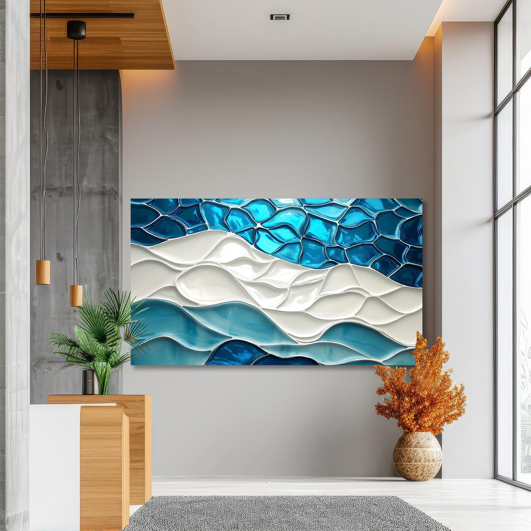 Tempered Glass Ocean Wave Wall Art, Modern Sea Decor - Etsy