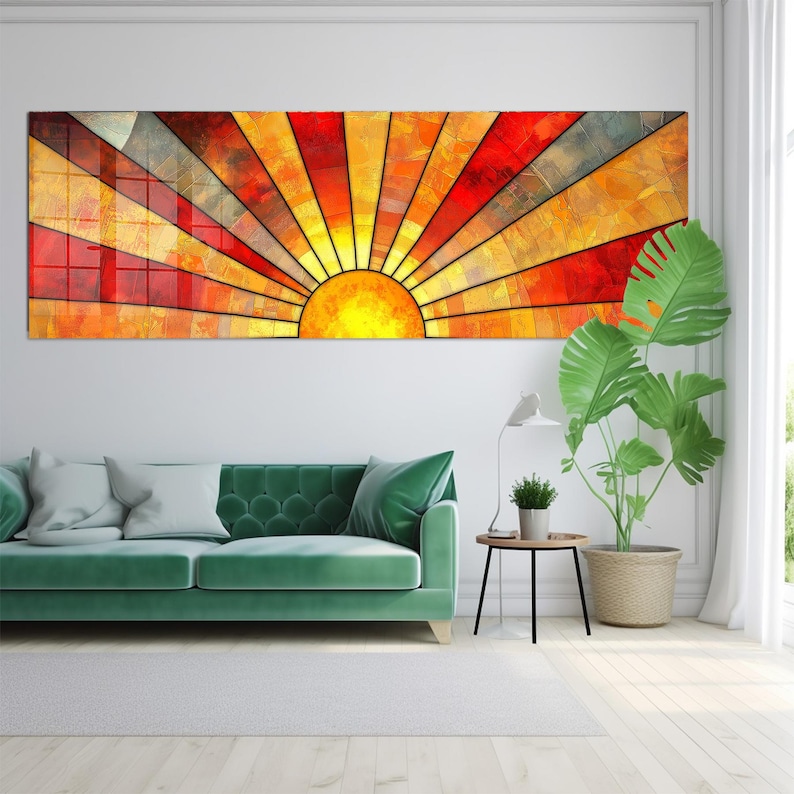 Sunrise Panoramic Tempered Glass Wall Art: Extra Large Panoramic ...
