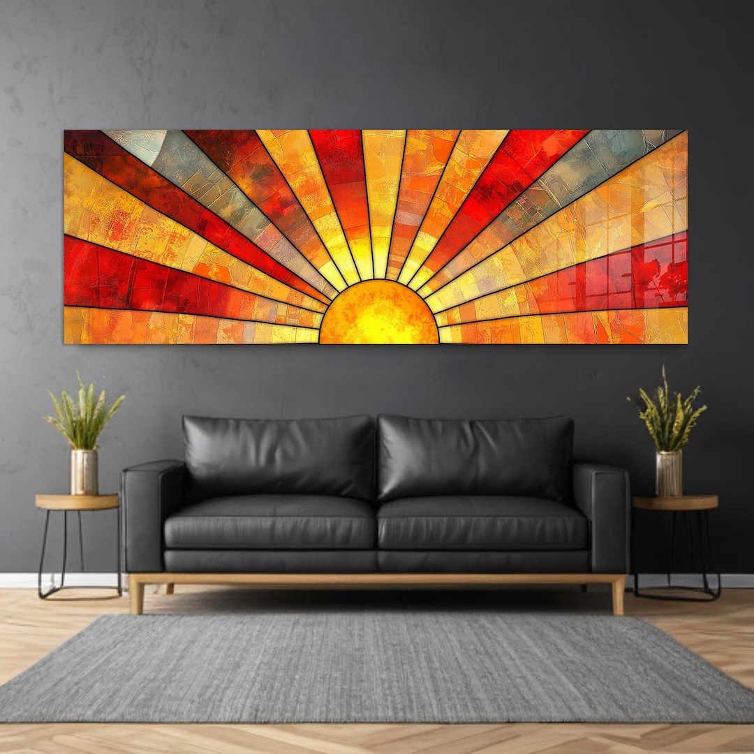 Sunrise Panoramic Tempered Glass Wall Art: Extra Large Panoramic ...