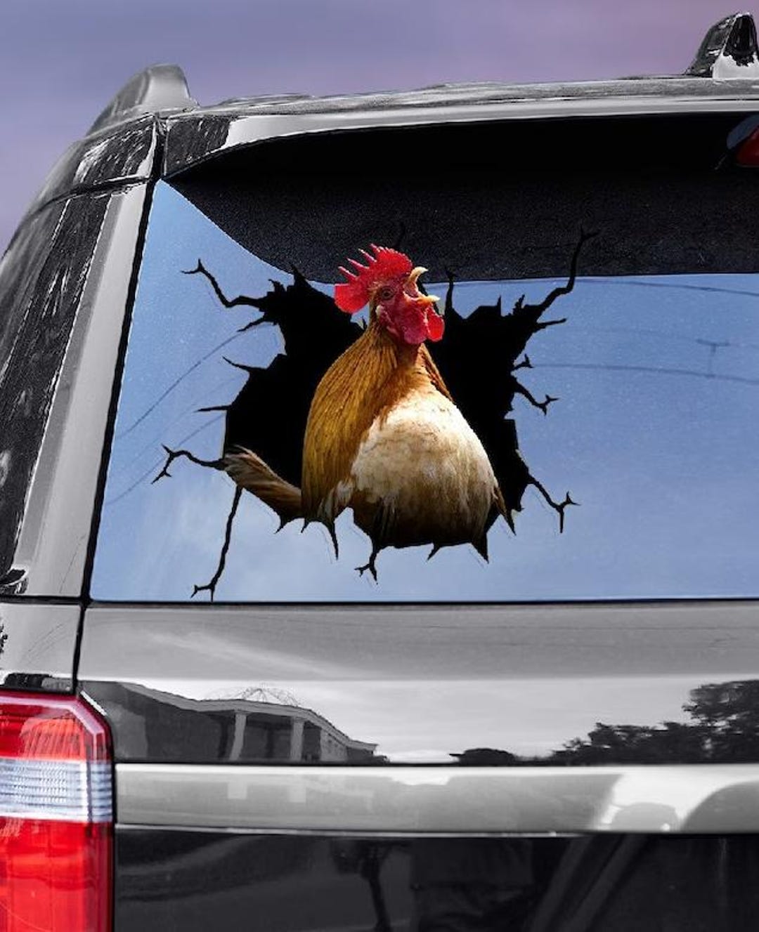 Chicken Vinyl Decal for Car, Rooster Bumper Sticker, Chicken Farm Vinyl ...