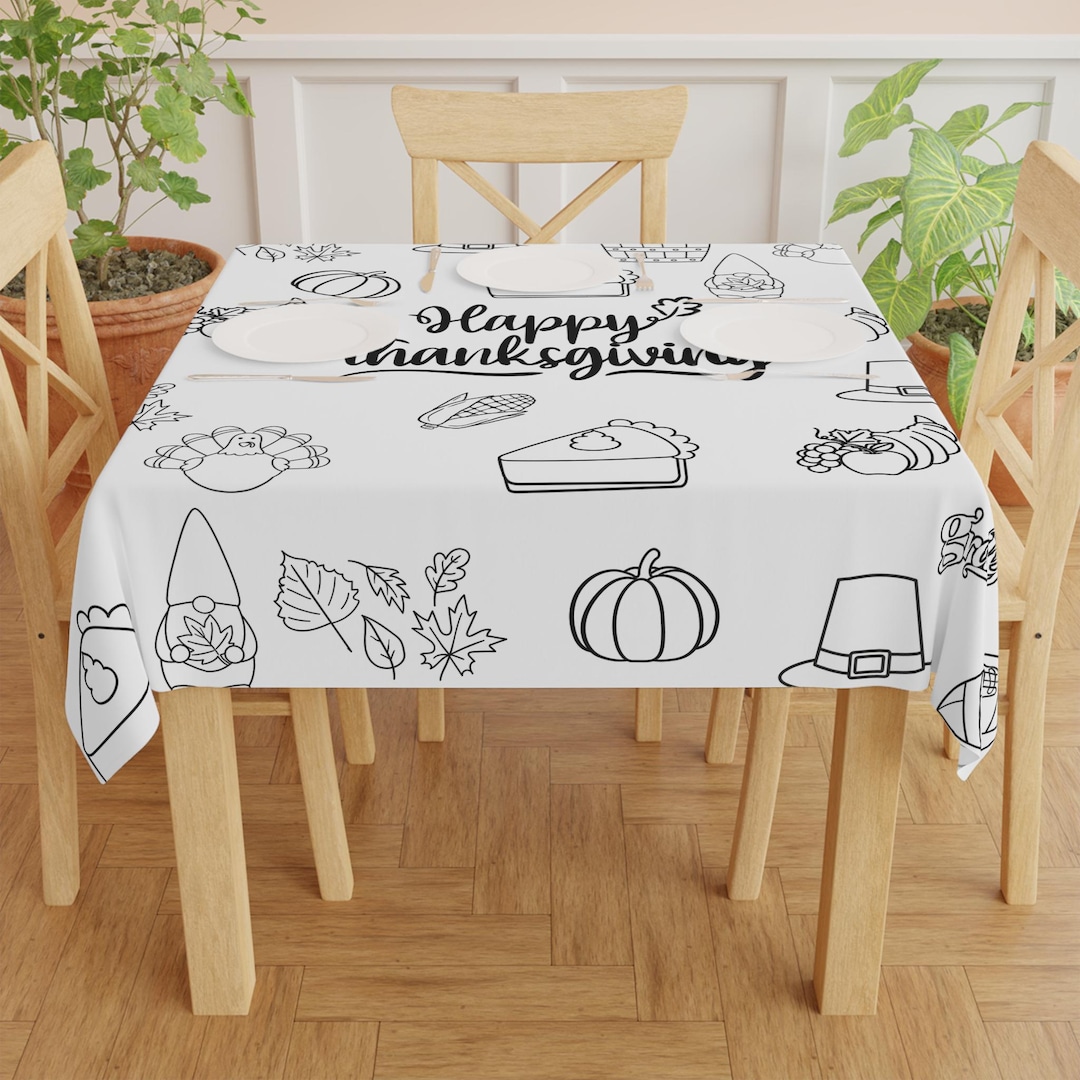 Thanksgiving Coloring Tablecloth - Etsy