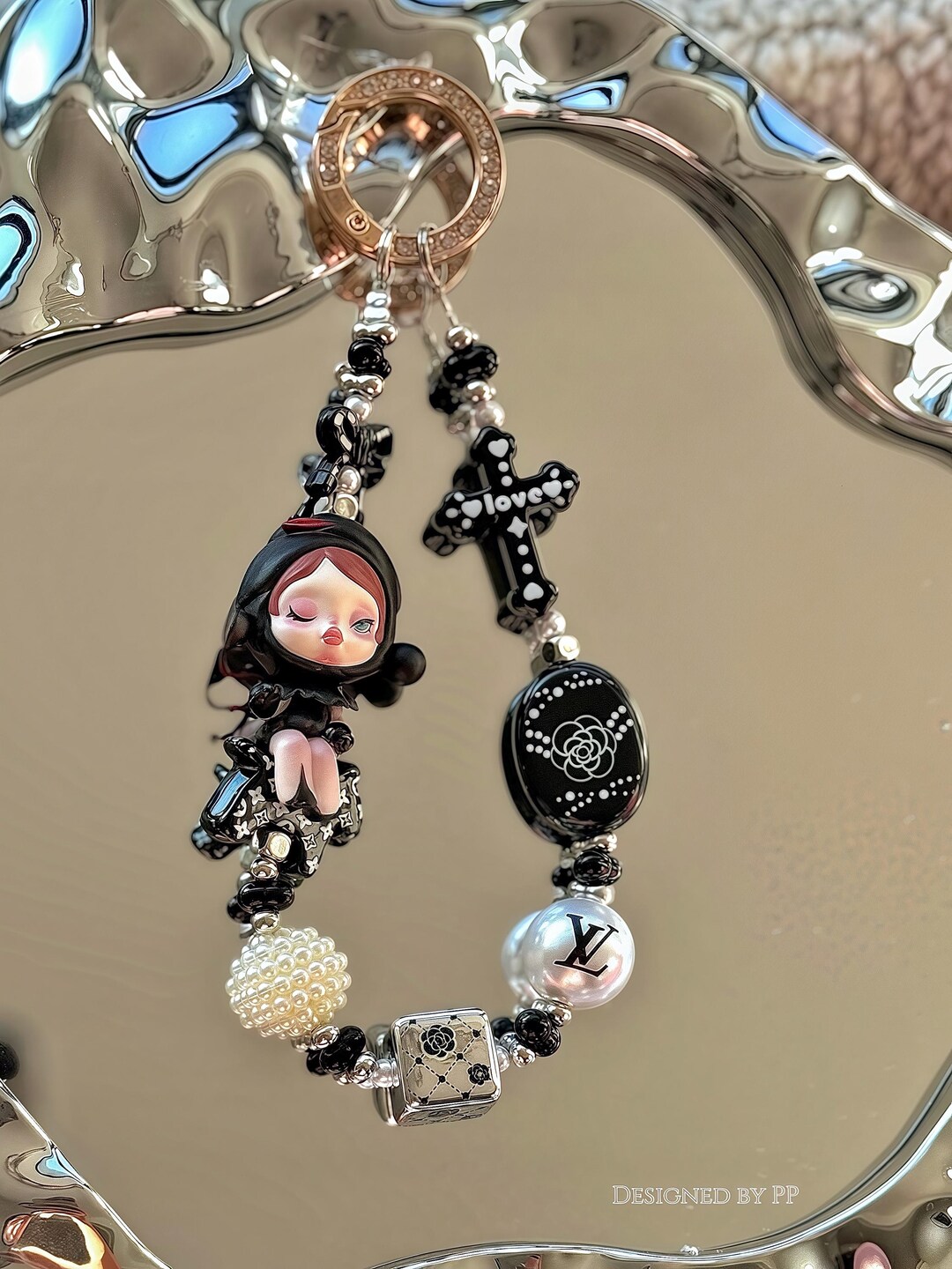 Skullpanda Beaded Keychain Handmade Mini Figure Unique DIY Luxury ...