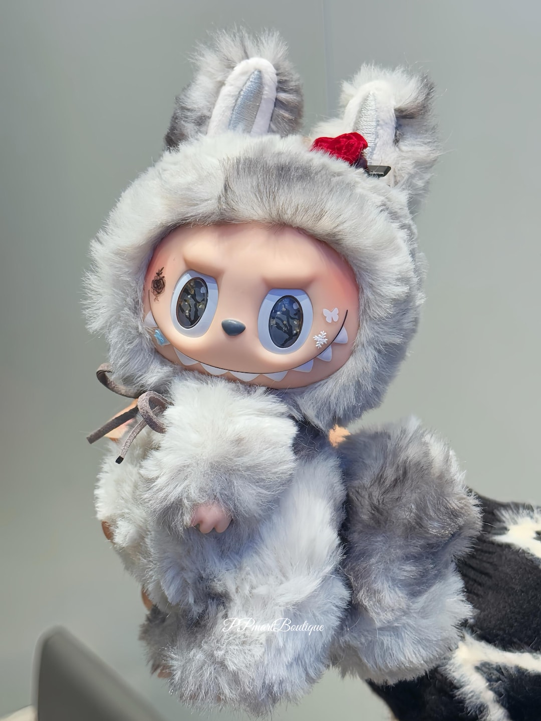 Labubu the Monsters Teddy Bears Series - Ash Rose, 18cm Vinyl Doll ...