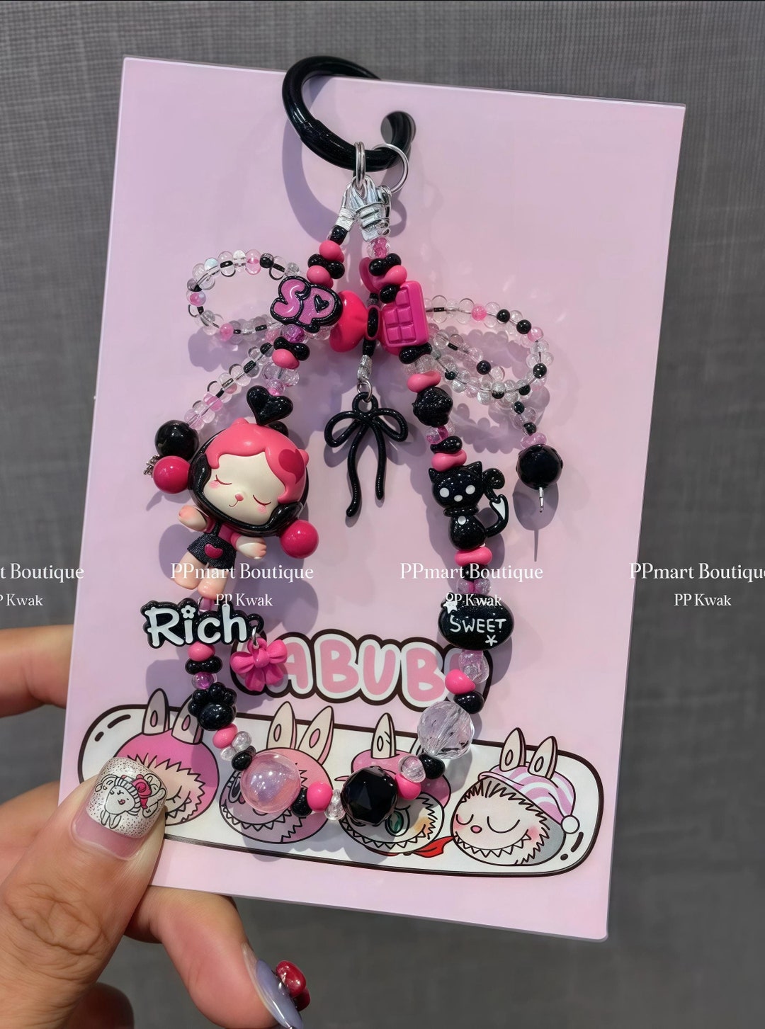 Skullpanda DIY Popmart Blackpink Pop Bean Phone Charm Bag Charm Seed ...