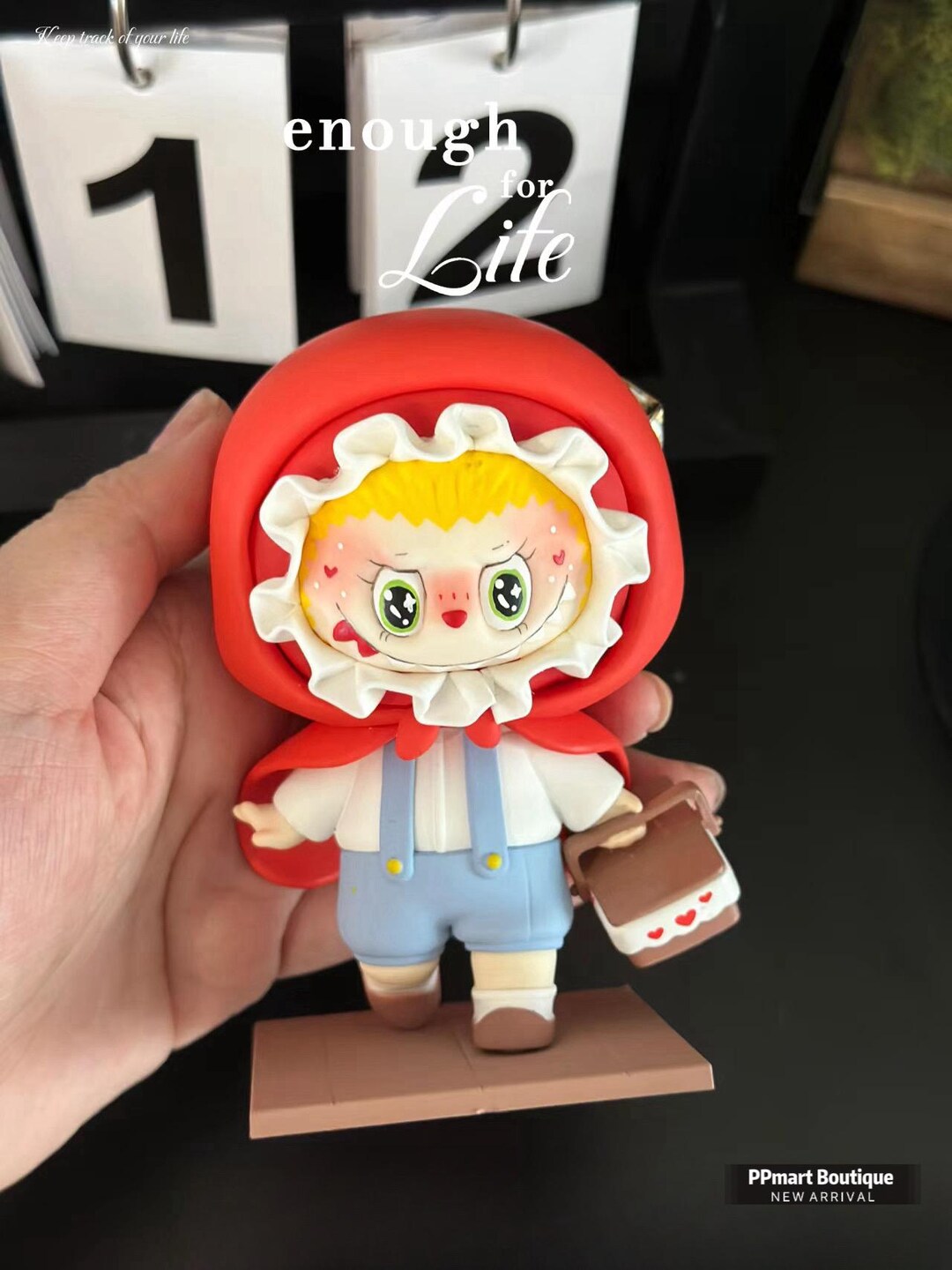 Labubu Little Red Riding Hood-themed Figurine Cute Clay Display With ...