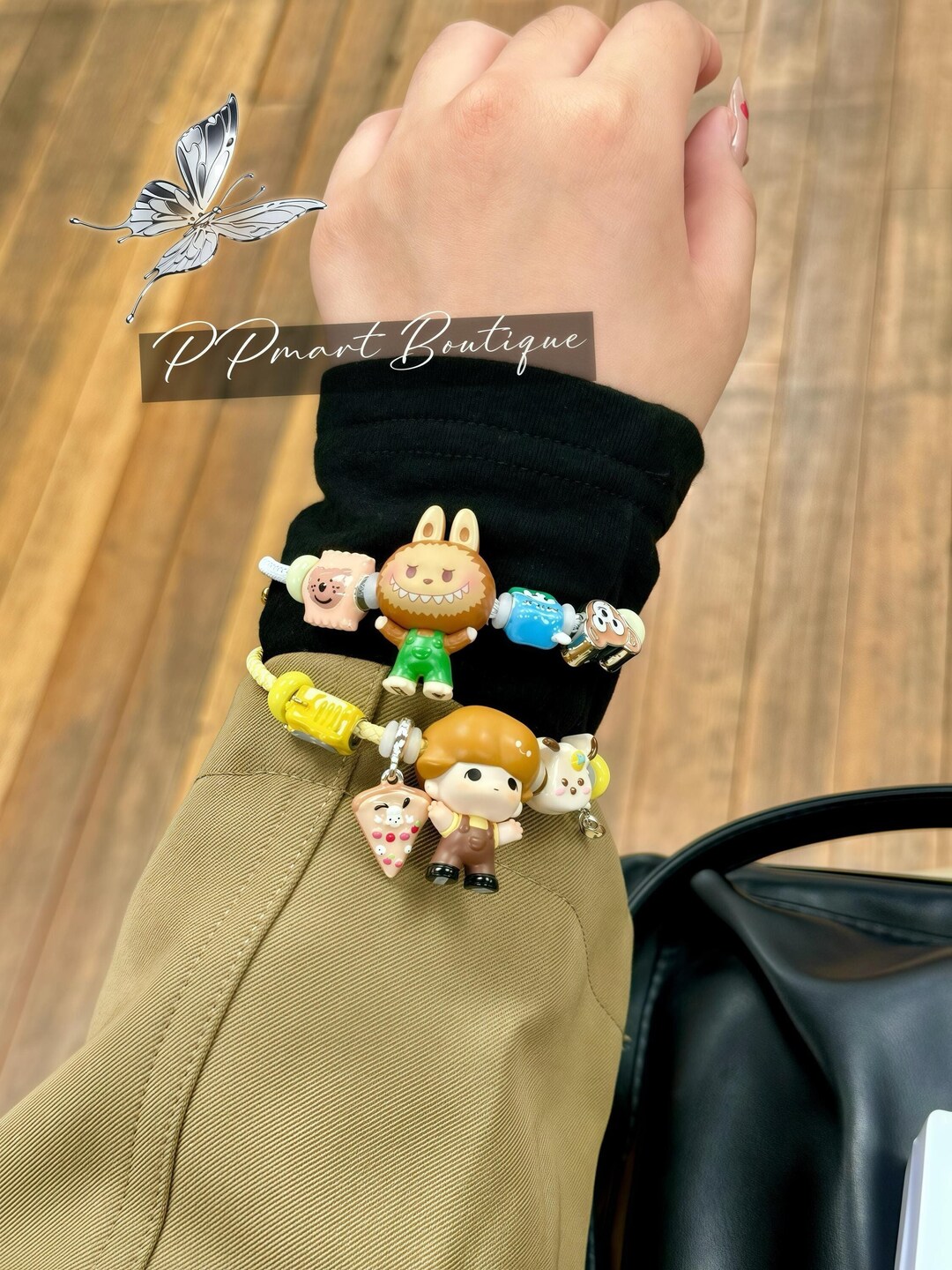 Labubu & Dimoo Popbeans Adjustable Leather Cord Bracelets Authentic Pop ...