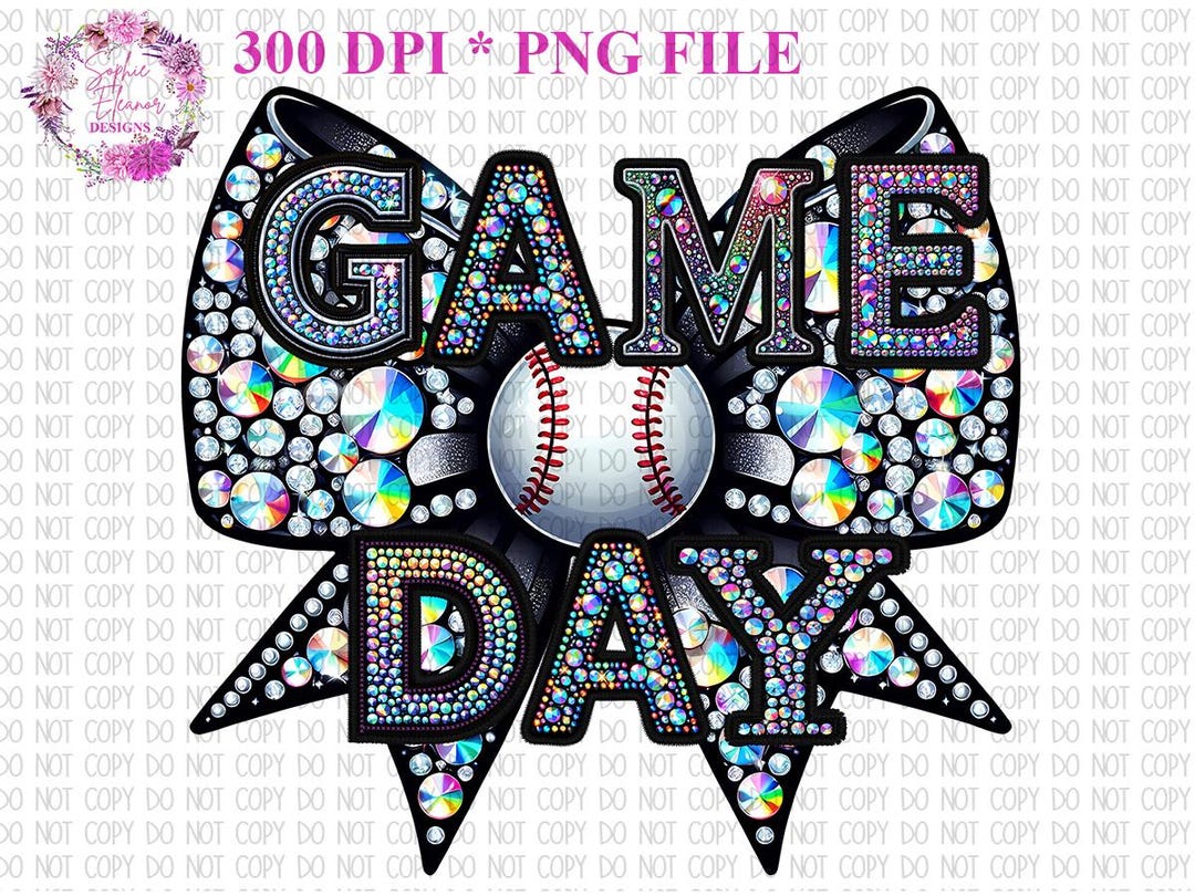 Faux Rhinestone Game Day PNG, Game Day PNG, Faux Rhinestone, Baseball ...