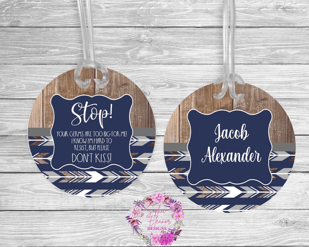 Baby Germ Tag, Your Germs Are Too Big for Me, Baby Tag, Stroller Tag ...