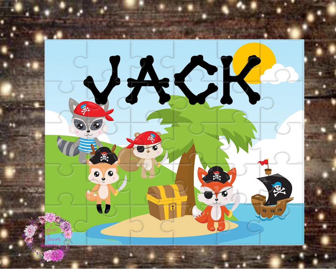 Personalized Kids Puzzle, Pirates, Dinosaur Puzzle, Gift for Kids ...