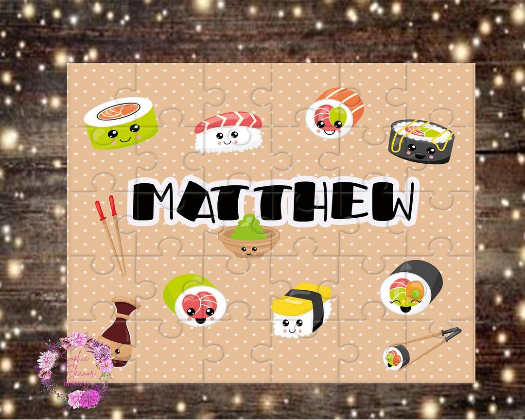 Personalized Sushi Puzzle, Princess Puzzle , Kids Puzzle, Gift for Kids ...
