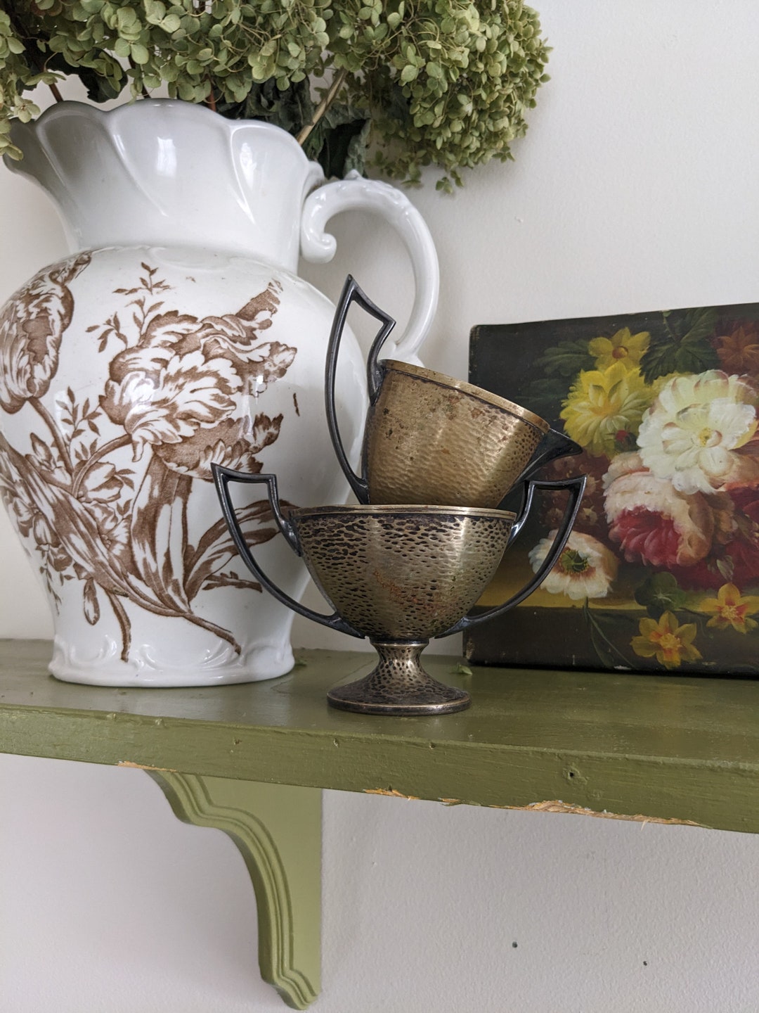 Vintage Hammered Homan Plate Nickel Silver Sugar Bowl and Creamer W.M ...