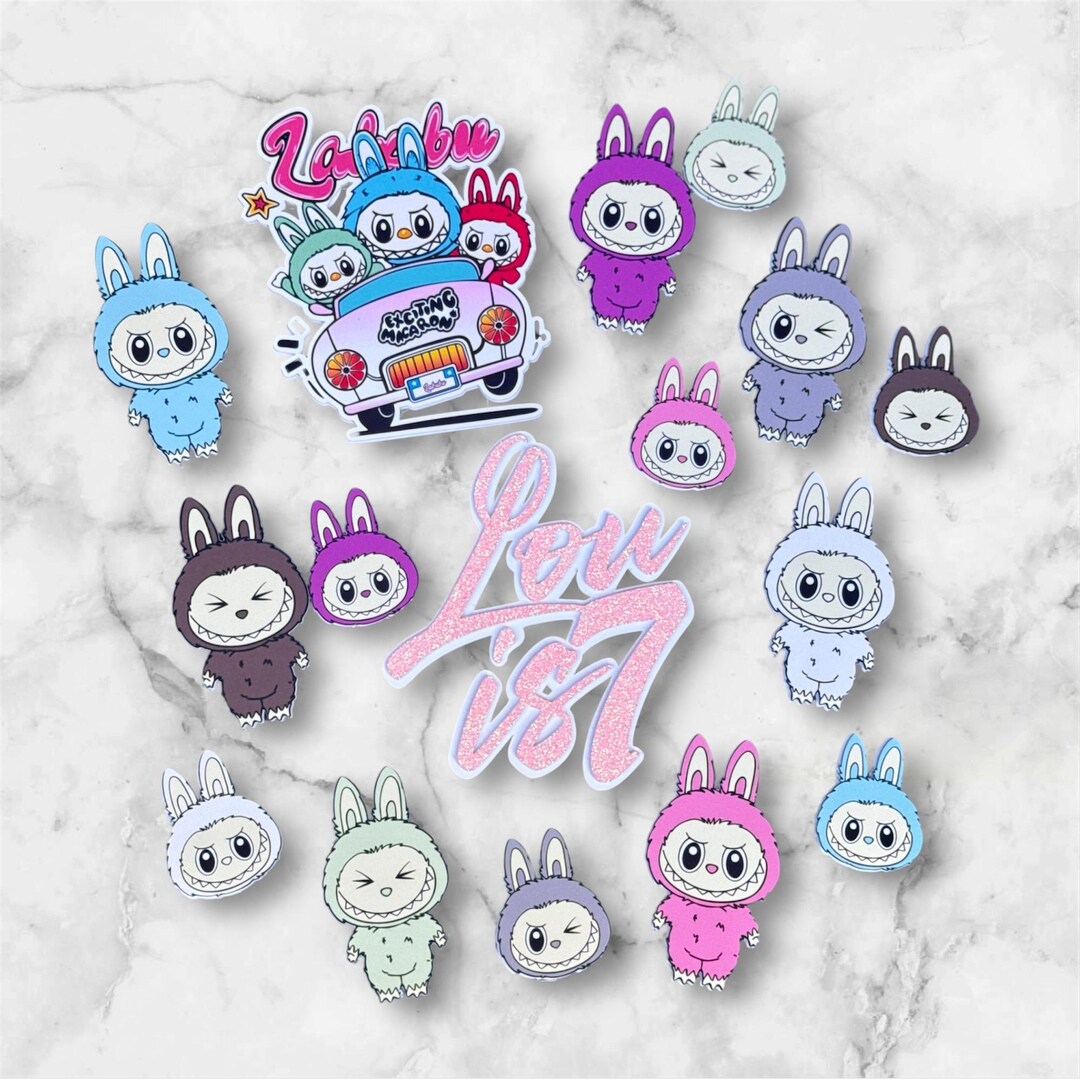 Labubu Cake Topper Set 2D, Personalised, Name is Age Topper - Etsy