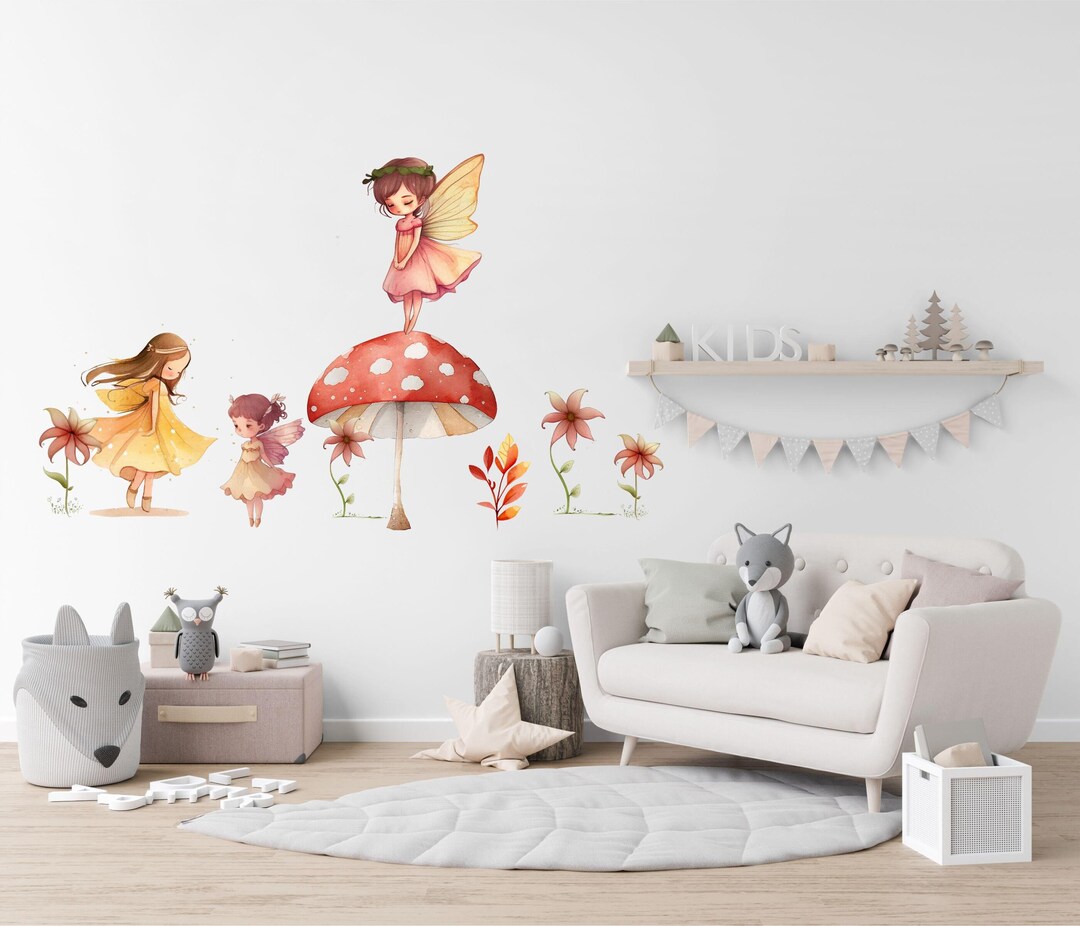 Fairy Wall Stickers, Fairy Wall Art, Fairy Wall Decals, Nursery Wall ...