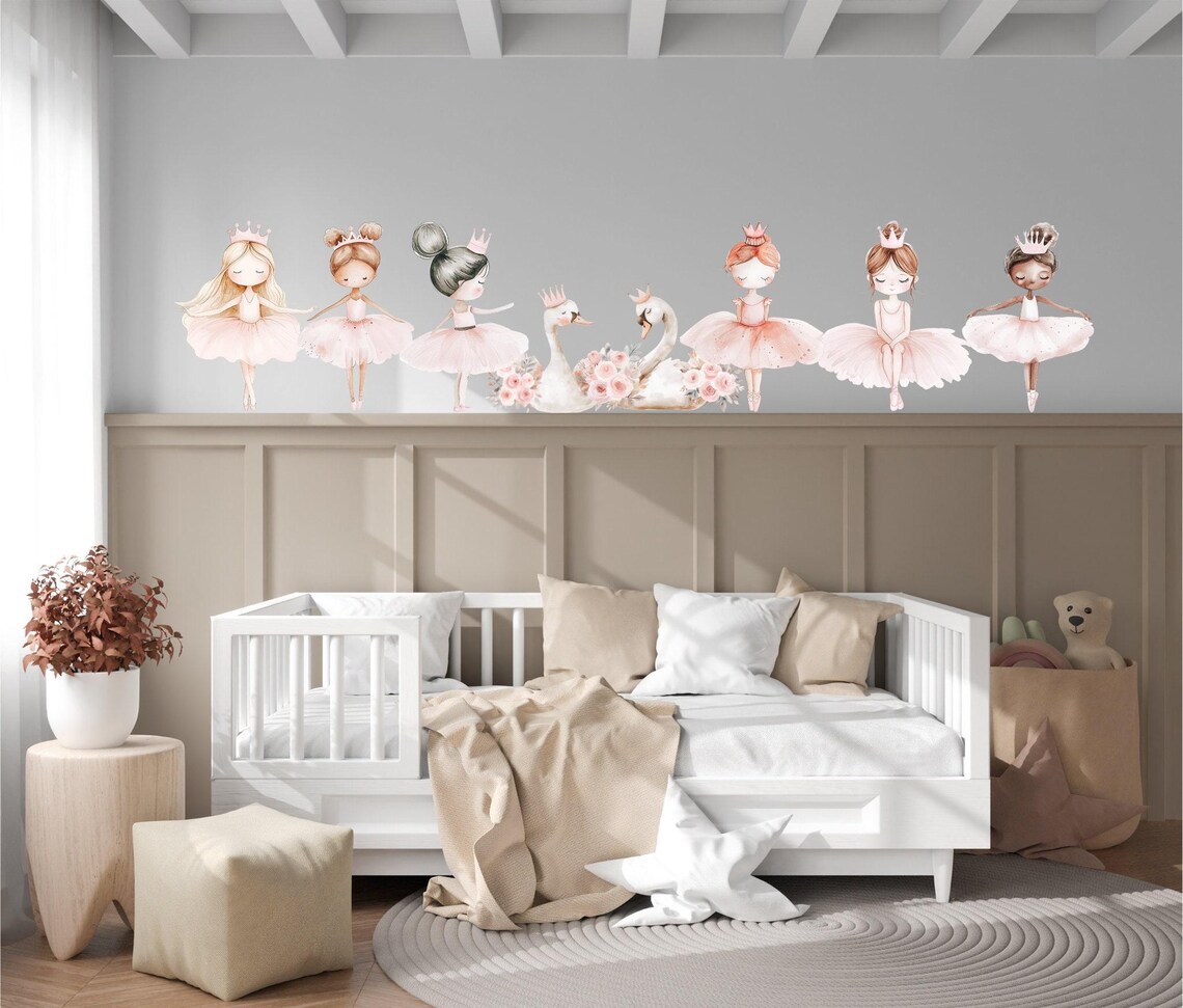 Ballerina Wall Decals, Ballerina Nursery Stickers, Girls Wall Stickers ...